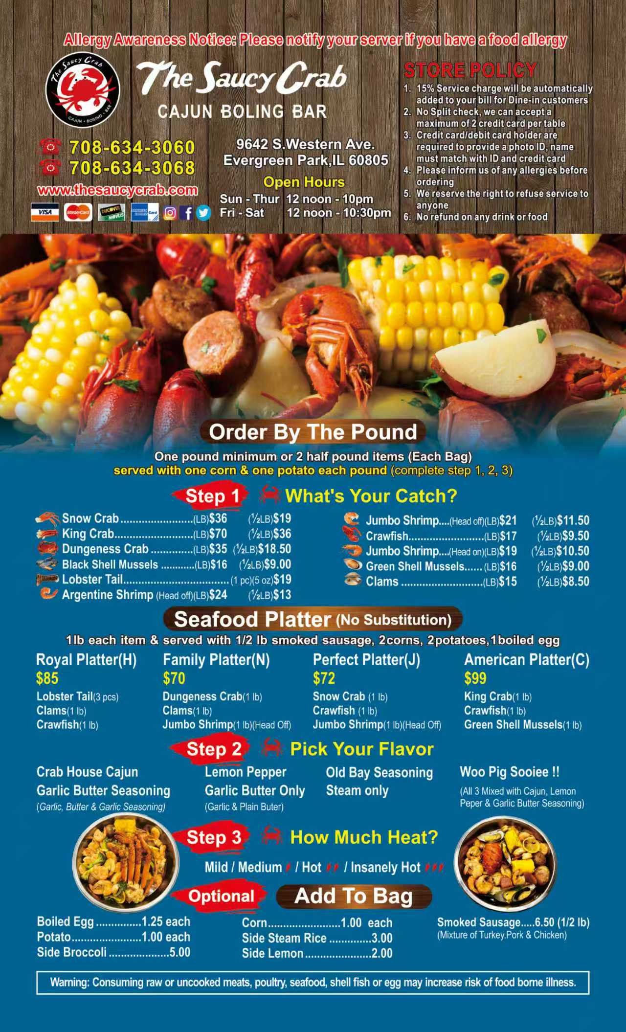 Menu - thesaucycrab.com